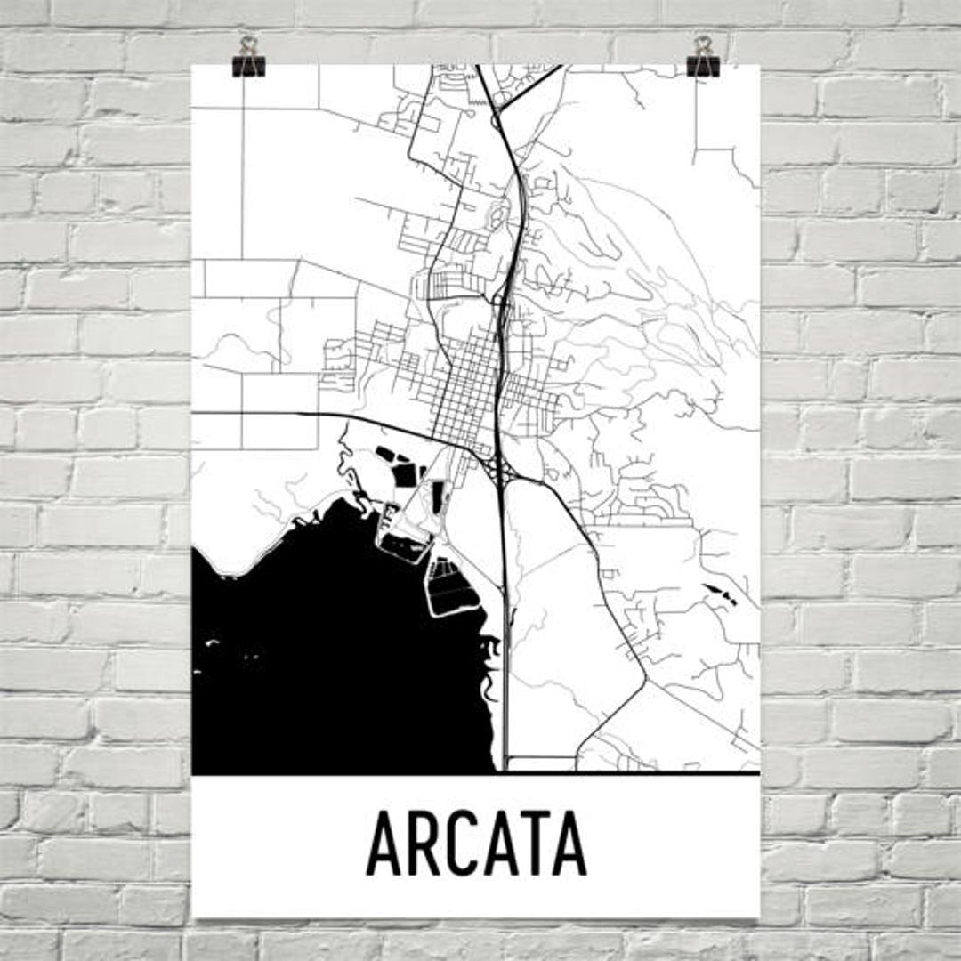 Arcata California Map, Arcata Art, Arcata Print, Arcata CA Poster, Arcata Wall Art, Arcata Gifts ...