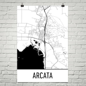 Arcata California Map, Arcata Art, Arcata Print, Arcata CA Poster ...