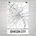 Johnson City TN Map, Johnson City Art, Johnson City Print, Johnson City ...