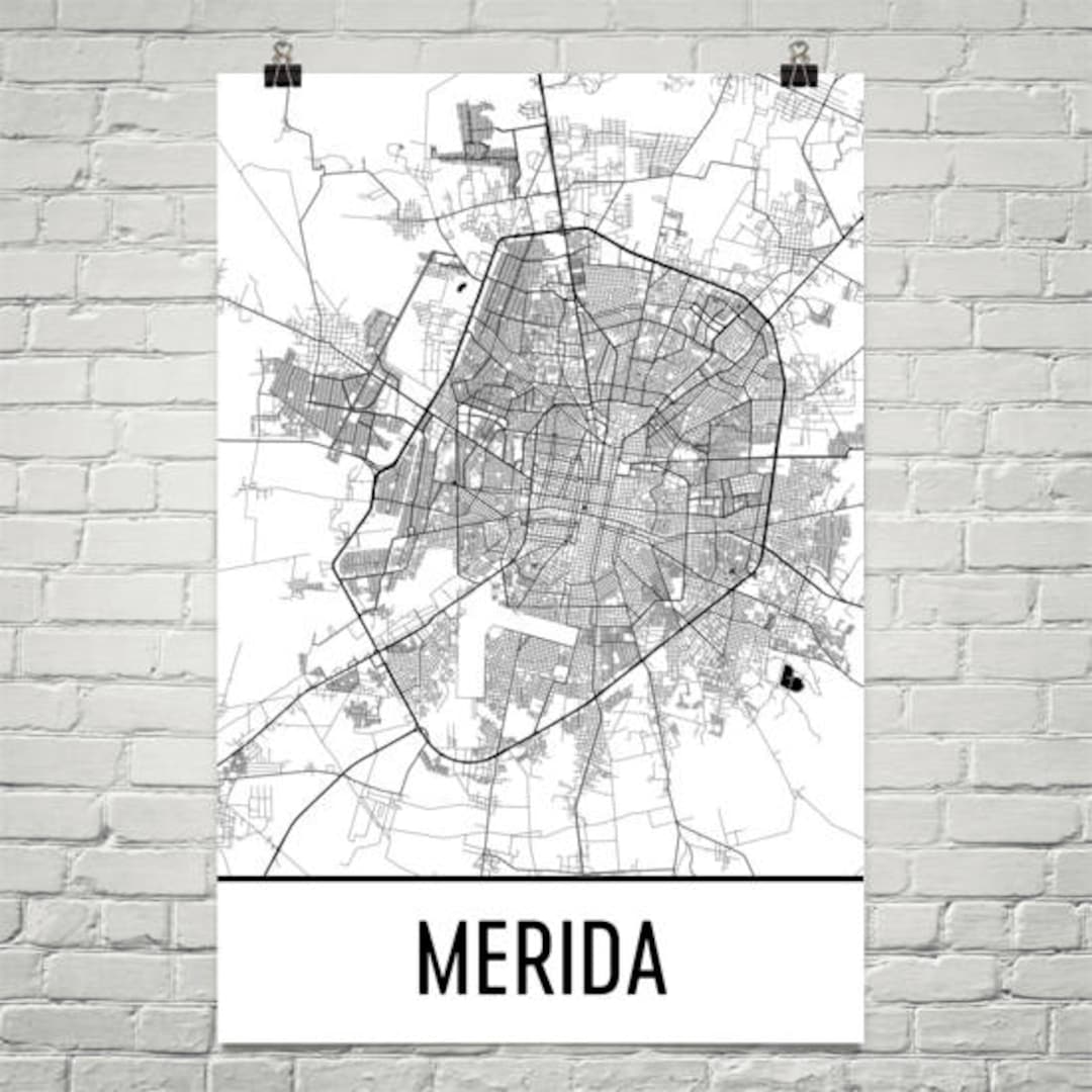 Merida Map, Merida Art, Merida Print, Merida Poster, Merida Wall Art ...