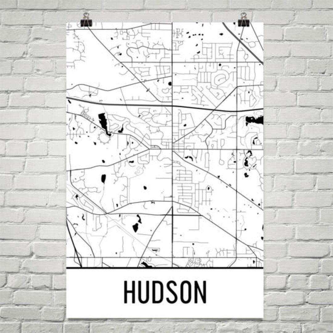 Hudson Ohio Map, Hudson OH Art, Hudson Print, Hudson Poster, Hudson ...