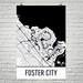 Foster City CA Map, Foster City Art, Silicon Valley Print, San ...