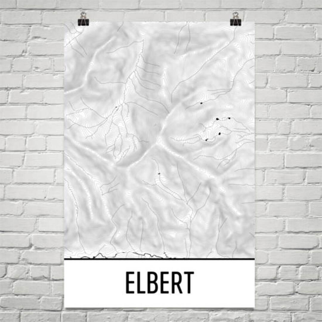 Mount Elbert Topographic Map Print: Colorado 14er Art - Etsy
