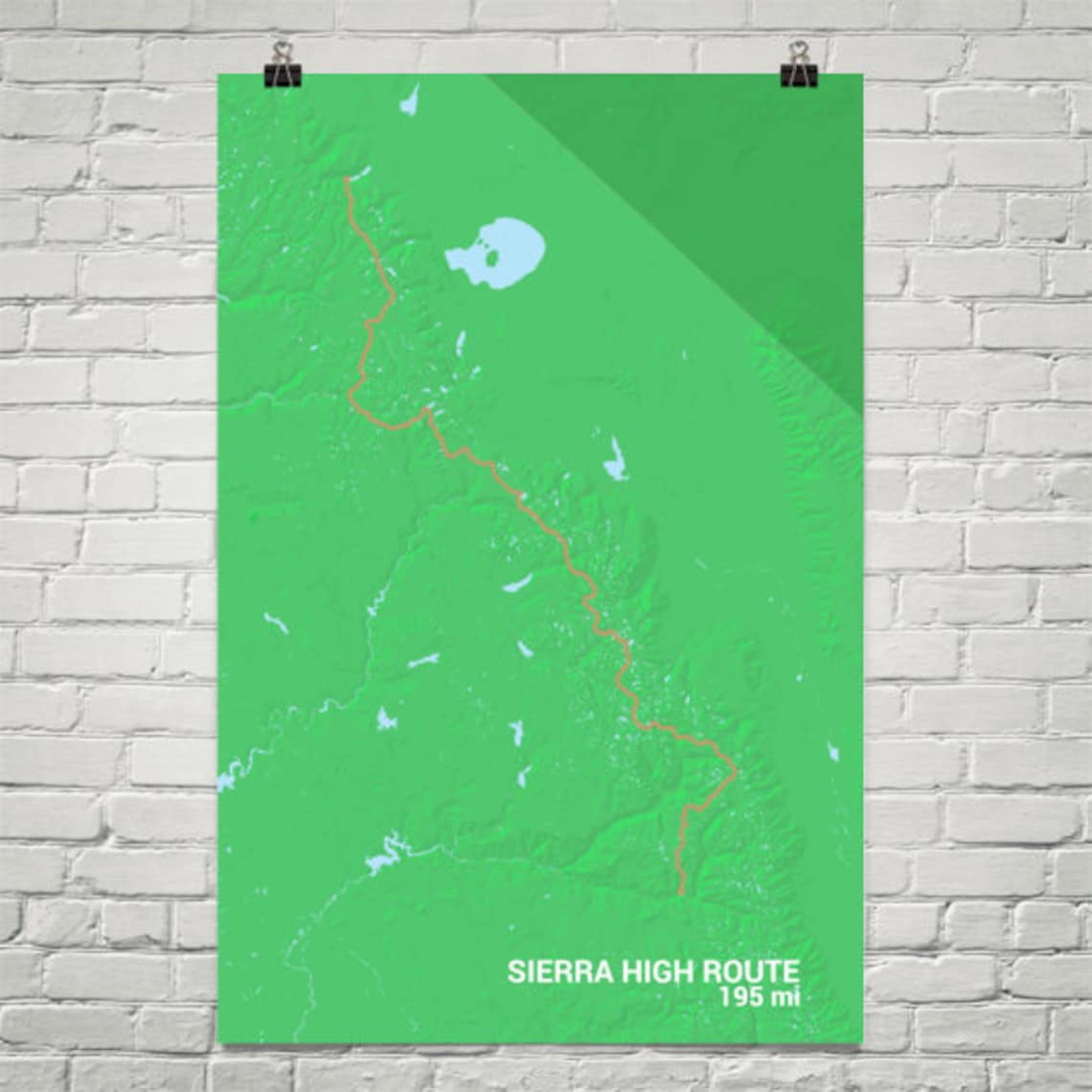 Sierra High Route Map Sierra High Route Print Sierra | Etsy