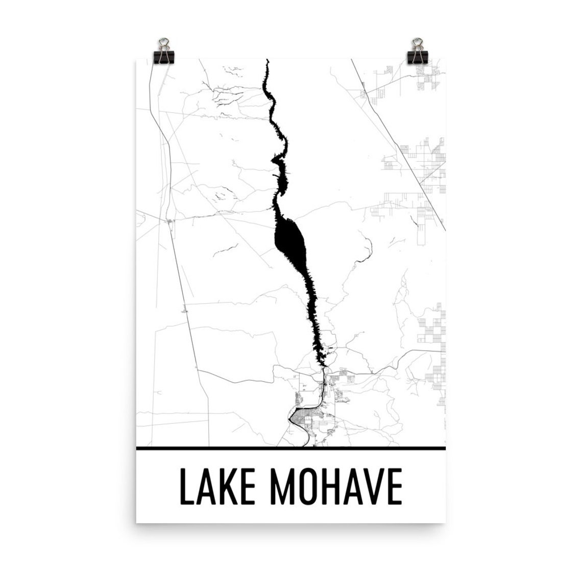 Lake Mohave Arizona Lake Mohave AZ Lake Mohave Map Art - Etsy