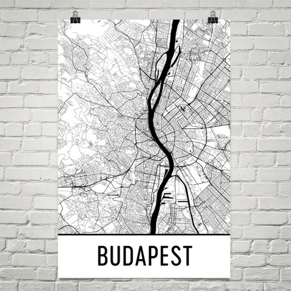 Budapest Map Budapest Poster Budapest Art Print Budapest | Etsy