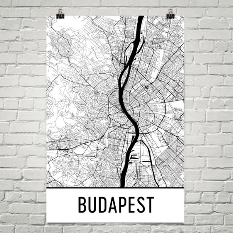Budapest Map Budapest Poster Budapest Art Print Budapest - Etsy