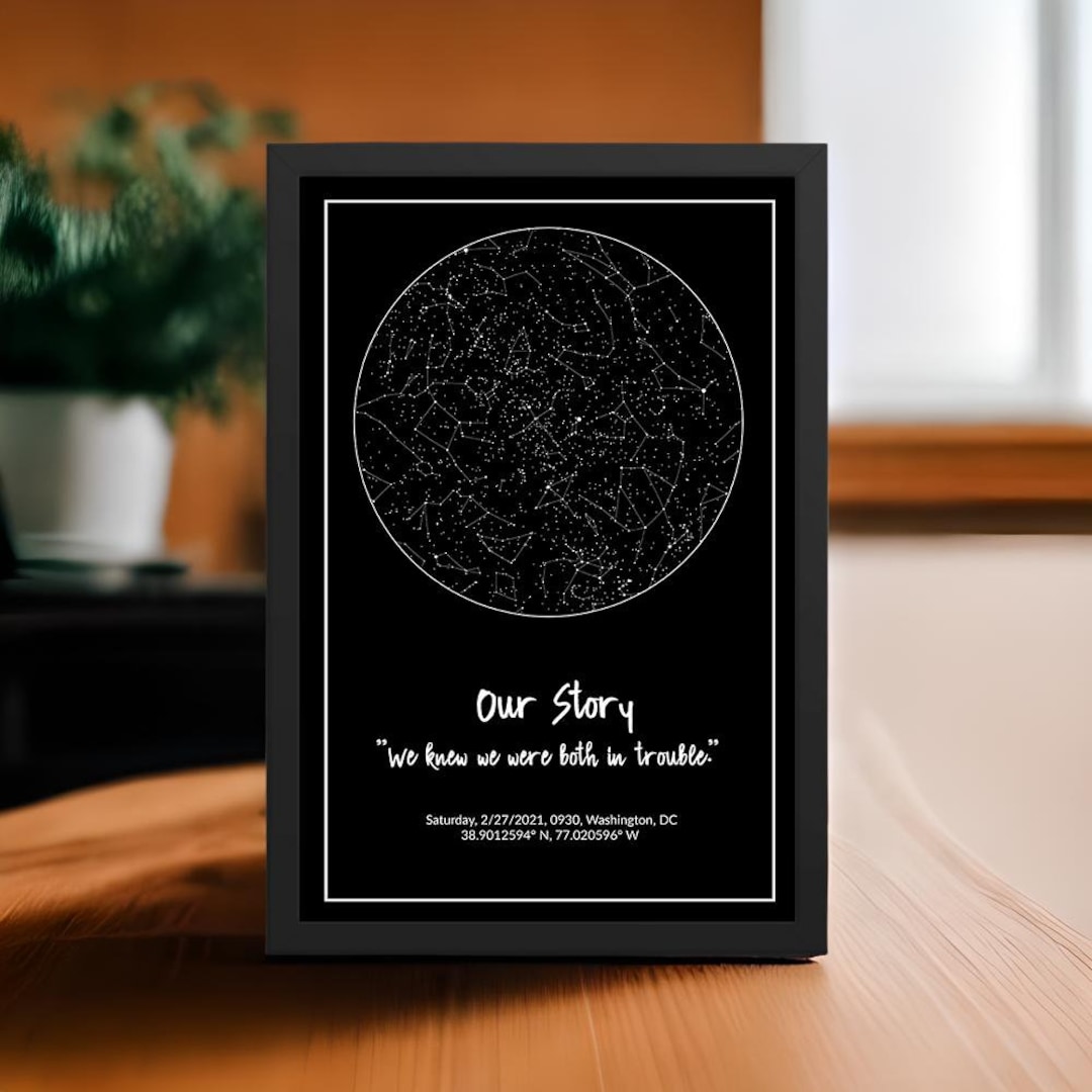 Custom Star Map Art - Personalized Constellation Print, Celestial Chart ...