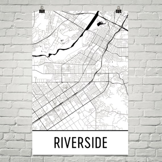 Riverside Map Riverside Art Riverside Print Riverside CA | Etsy