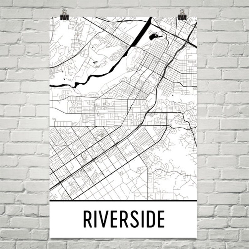 Riverside Map Riverside Art Riverside Print Riverside CA - Etsy