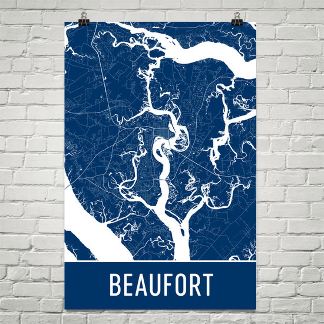 Beaufort Map Beaufort Art Beaufort Print Beaufort SC | Etsy