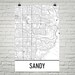Sandy Map, Sandy Art, Sandy Print, Sandy UT Poster, Salt Lake City Wall ...