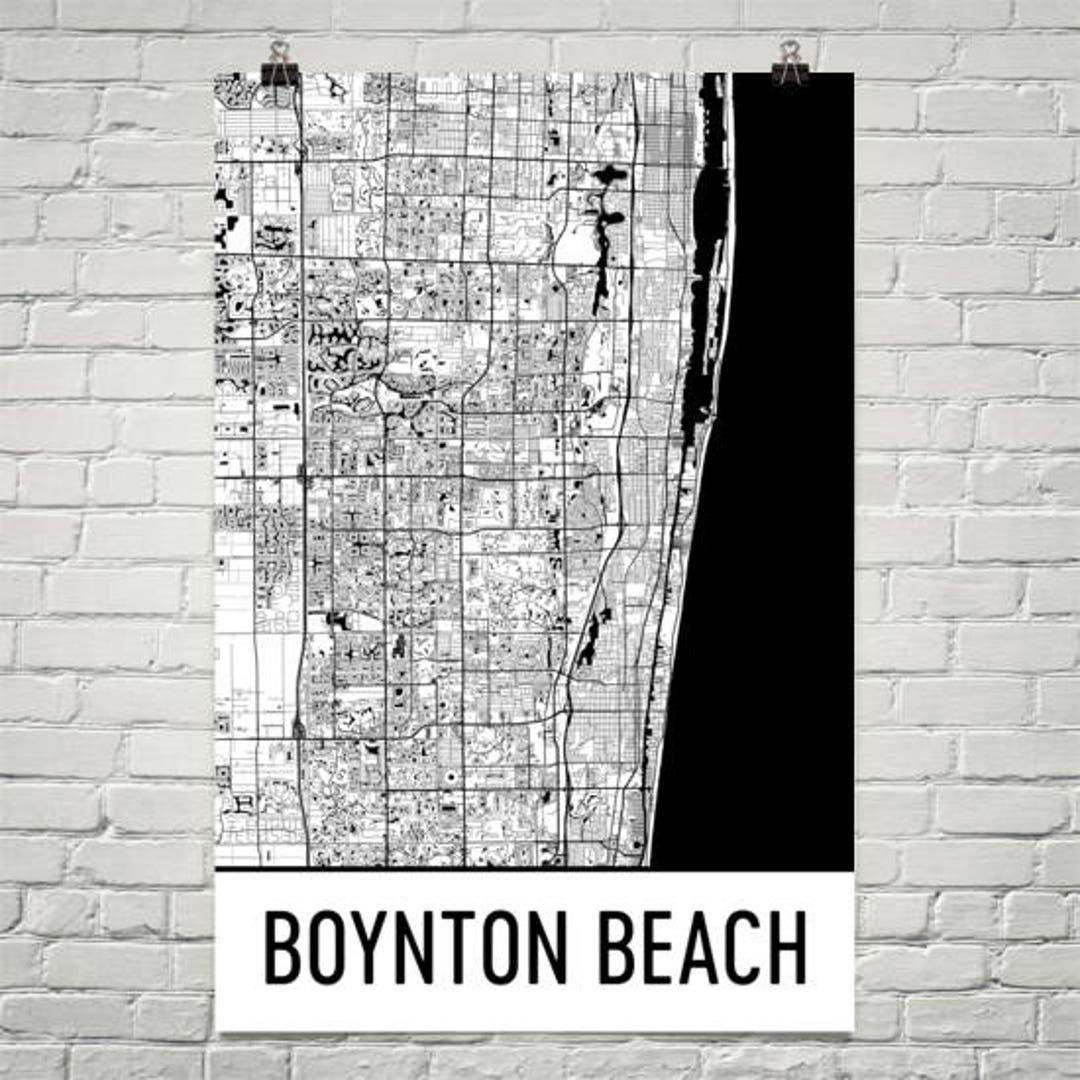 Boynton Beach Map Art Print: Florida City Street Poster - Etsy