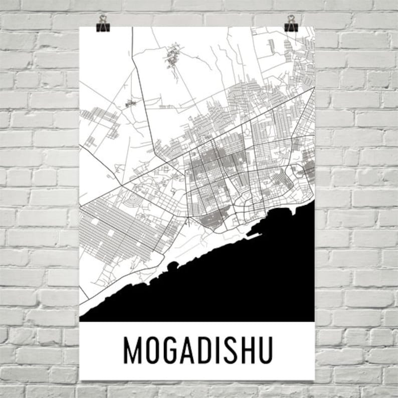 Mogadishu Map Mogadishu Art Mogadishu Print Mogadishu - Etsy