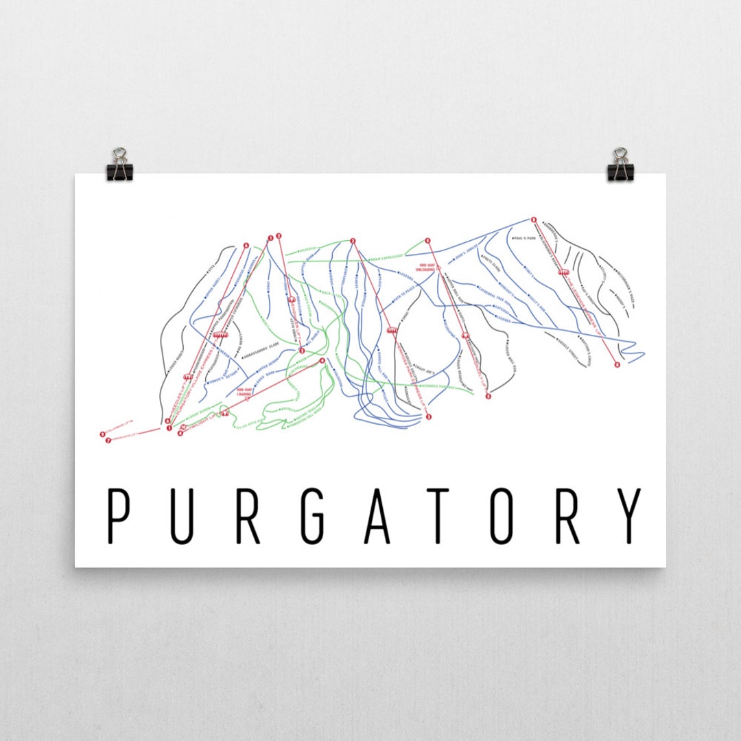 Purgatory Ski Resort Map Art Print: Colorado Trail Map - Etsy