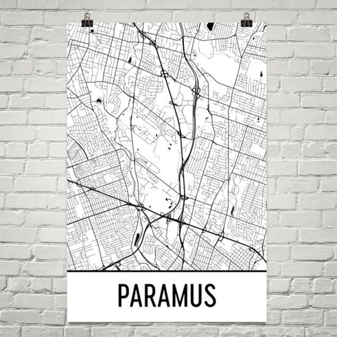 Paramus NJ Map Paramus Art Paramus Print Paramus Poster - Etsy