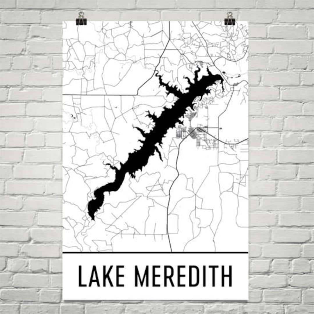 Lake Meredith Texas, Lake Meredith TX, TX Decor, Lake Map, Meredith ...