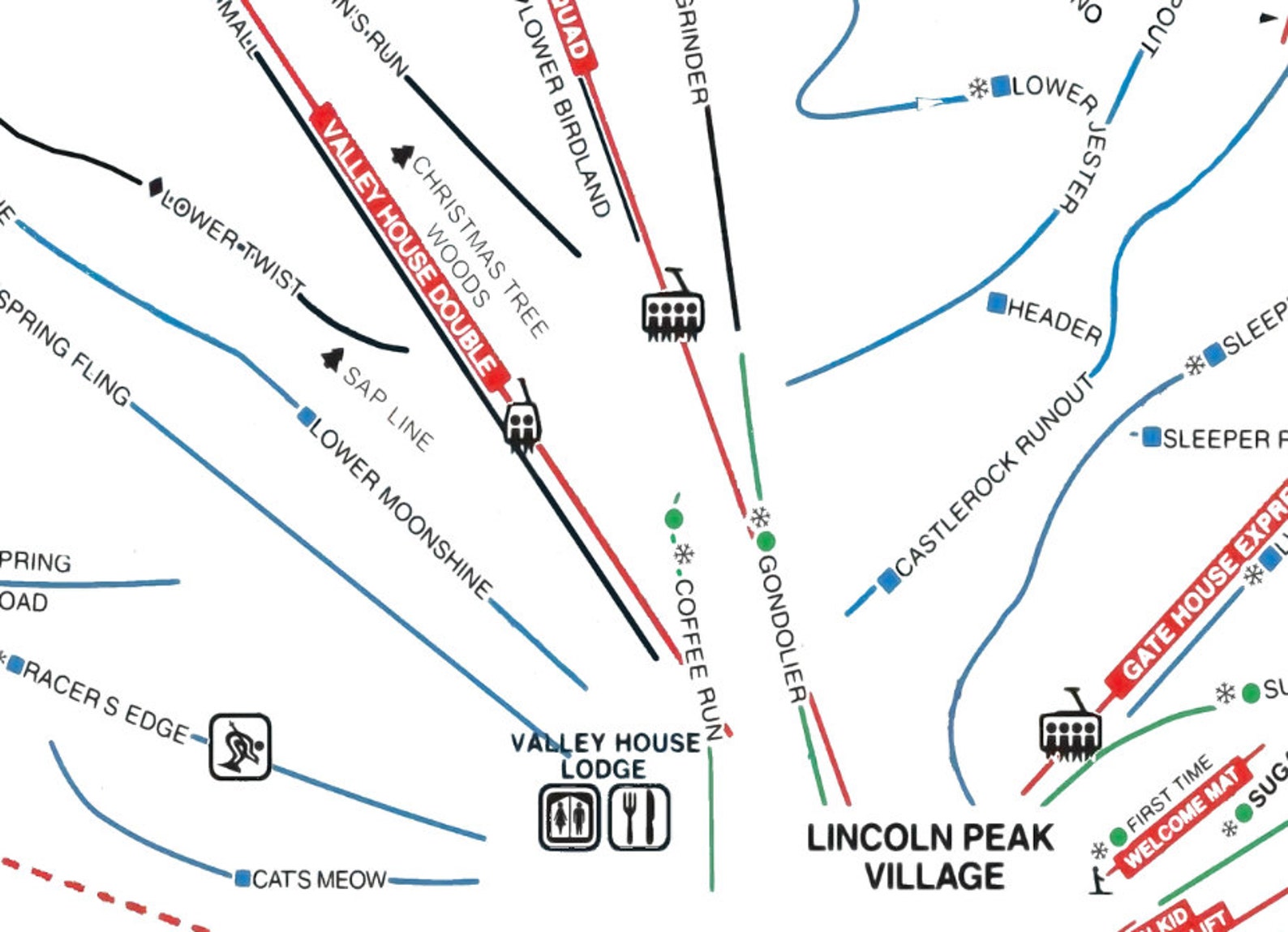 Sugarbush Ski Map Art Sugarbush Vermont Ski Vermont - Etsy