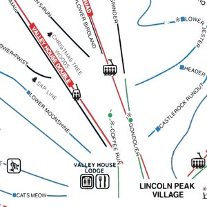 Sugarbush Ski Map Art, Sugarbush Vermont, Ski Vermont, Sugarbush Trail ...