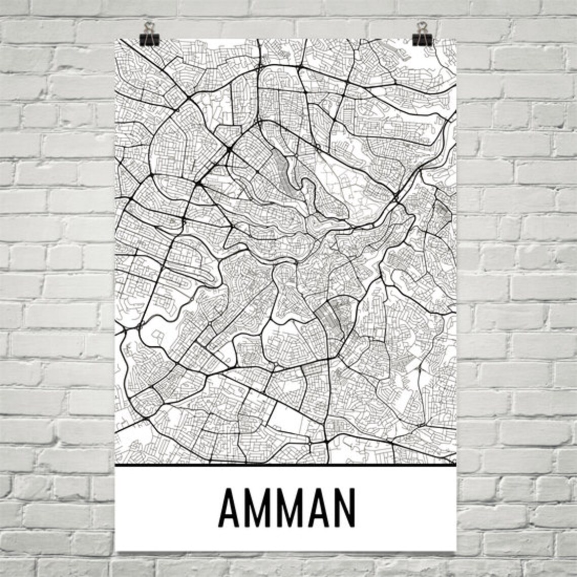 Amman Map Amman Art Amman Print Amman Jordan Poster Amman | Etsy