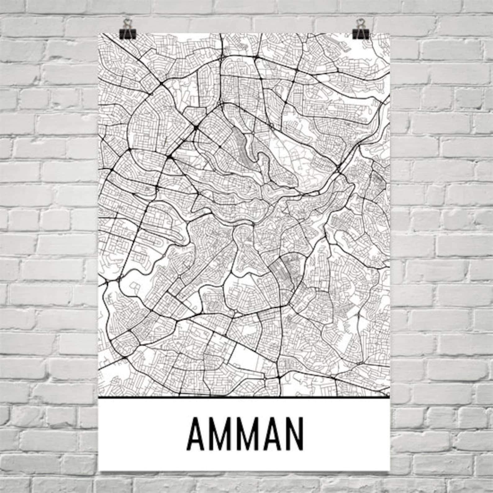 Amman Map Amman Art Amman Print Amman Jordan Poster Amman | Etsy