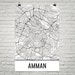 Amman Map, Amman Art, Amman Print, Amman Jordan Poster, Amman Wall Art ...