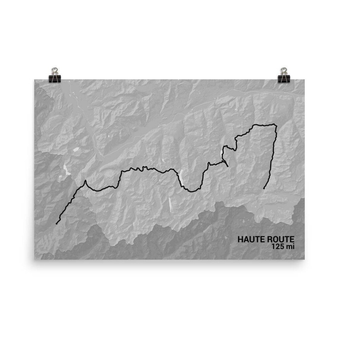 Haute Route Trail Map Haute Route Print Alpes Sign Mont - Etsy