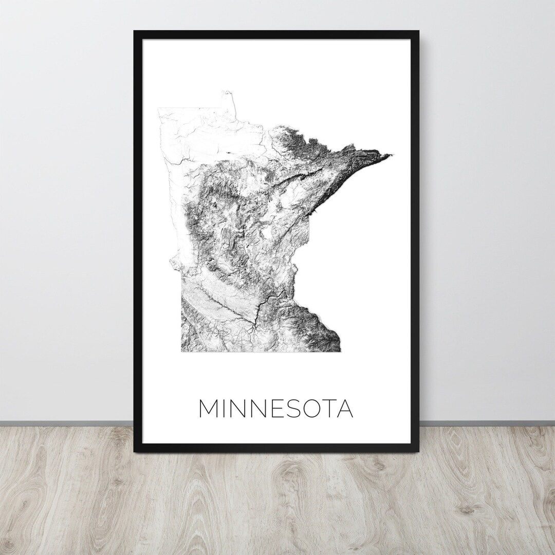 Minnesota Topographic Map, Map of Minnesota, MN Map, Minnesota Decor ...