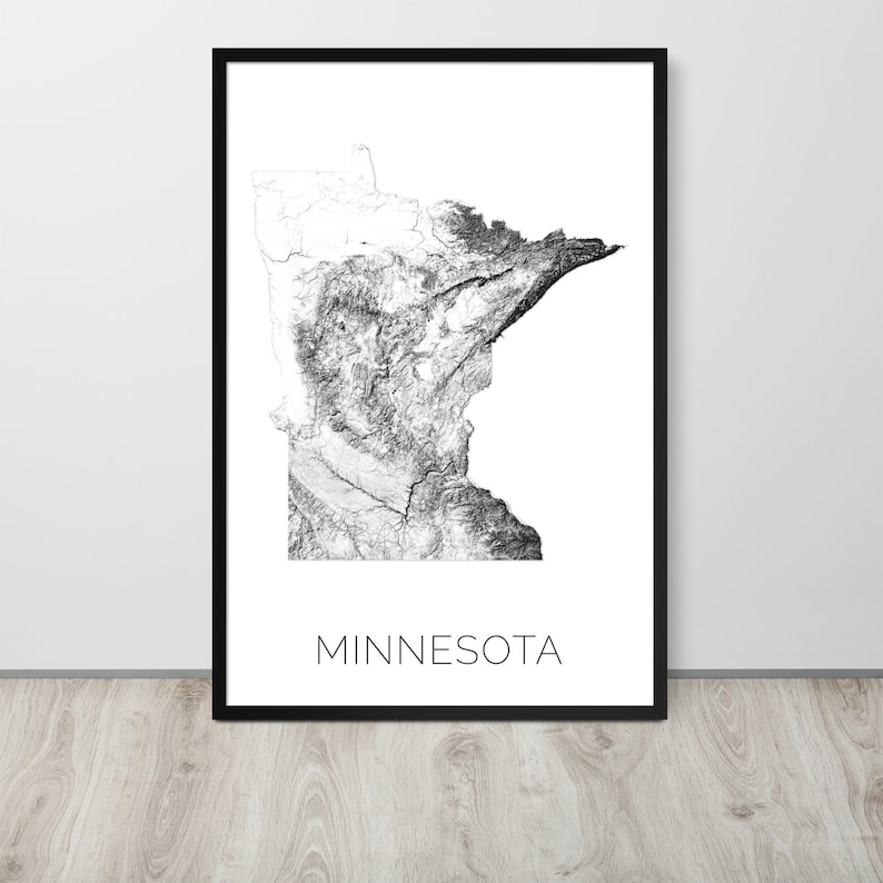 Minnesota Topographic Map Map of Minnesota MN Map Minnesota - Etsy