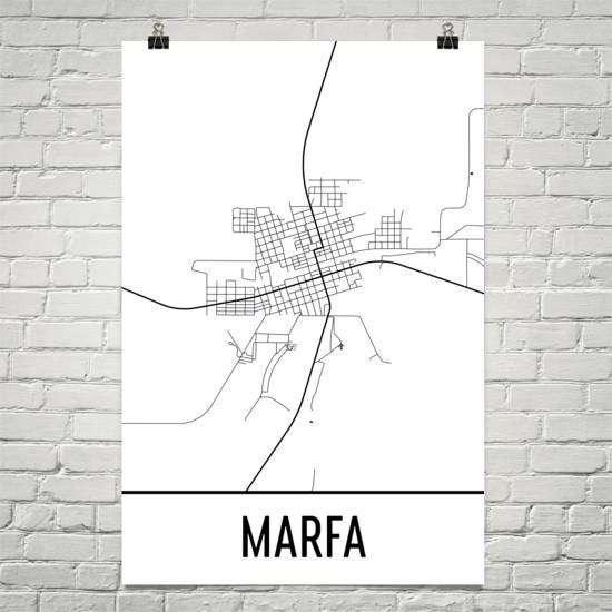 Marfa Map Marfa Art Marfa Print Marfa TX Poster Marfa Wall | Etsy