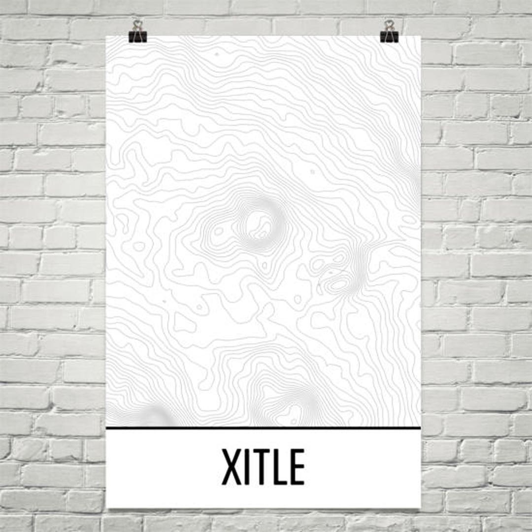 Xitle Volcano Print, Mexico City Mexico Poster, Mexico Topographic Map ...