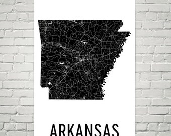 Arkansas Map Wall Art | Etsy