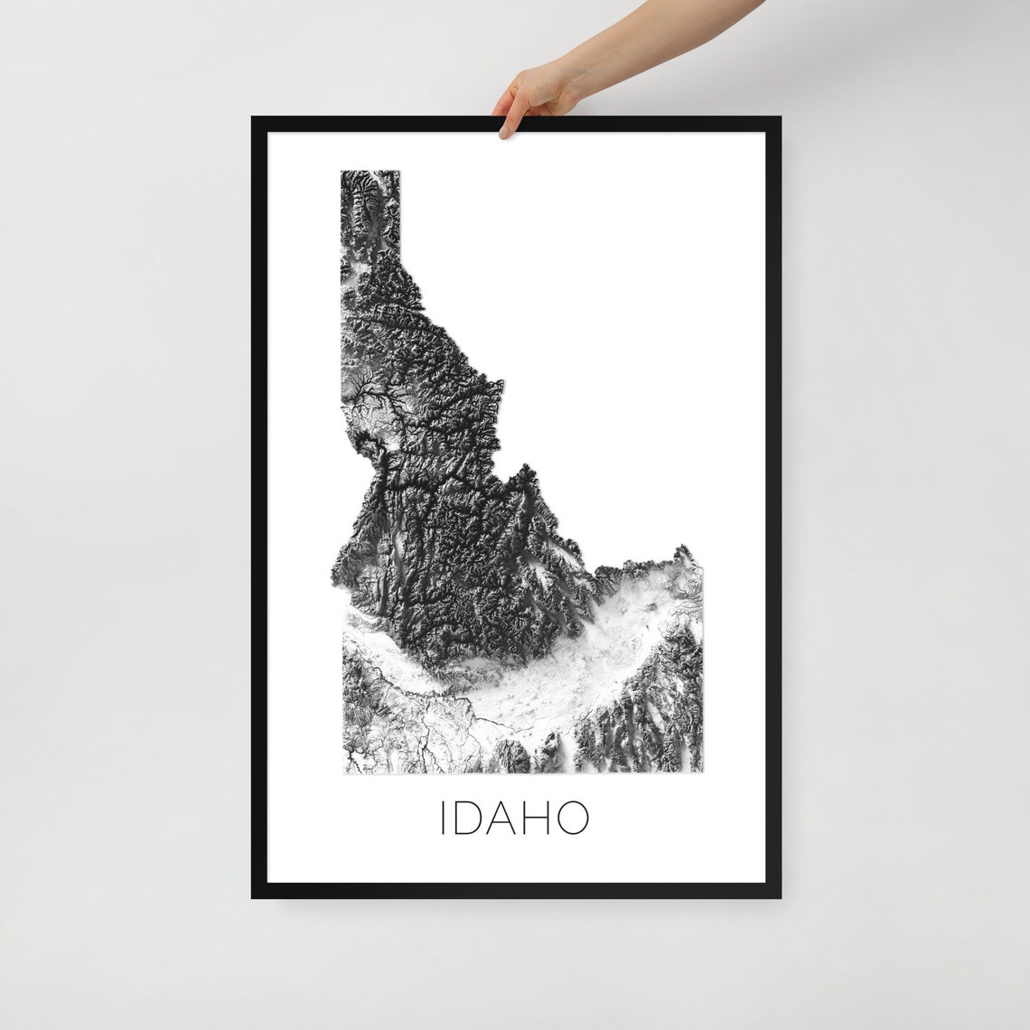 Idaho Topographic Map Map of Idaho ID Map Idaho Decor - Etsy