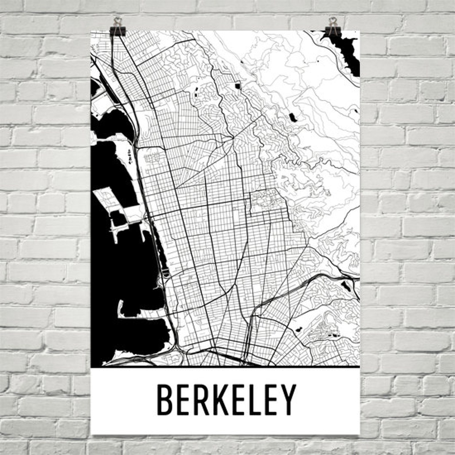 Berkeley Map Berkeley Art Berkeley Print Berkeley CA - Etsy