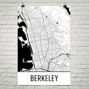 Berkeley Map, Berkeley Art, Berkeley Print, Berkeley CA Poster ...