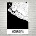 Monrovia Map, Monrovia Art, Monrovia Print, Monrovia Liberia Poster ...