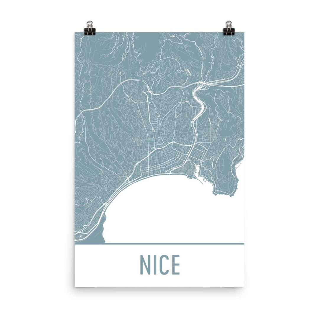 Nice Map, Nice Art, Nice Print, Nice France Poster, Nice Wall Art, Map ...