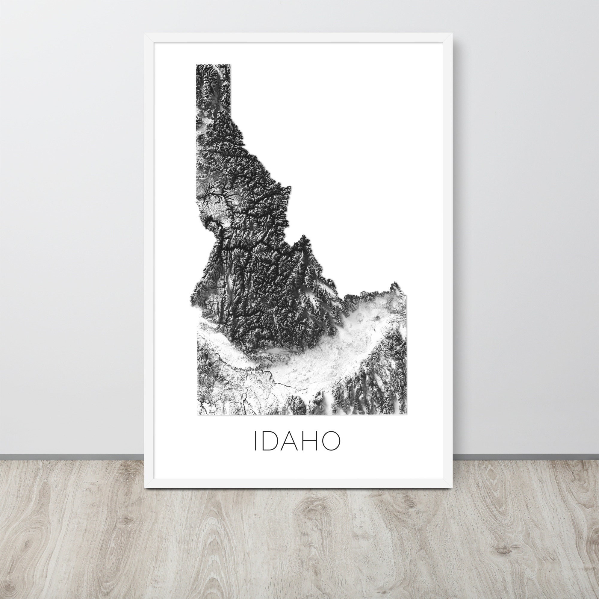 Idaho Topographic Map Map of Idaho ID Map Idaho Decor - Etsy
