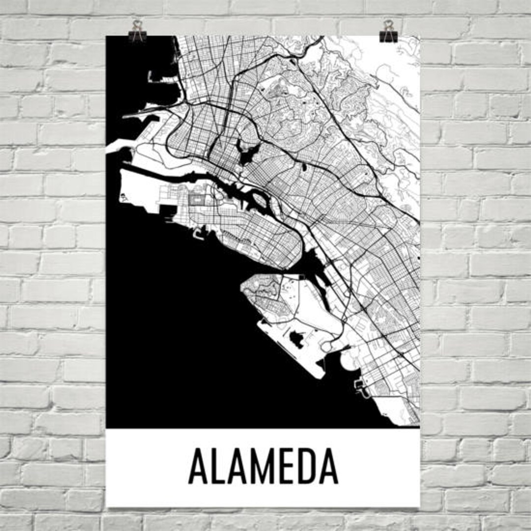 Alameda Map Art Print: California City Street Poster - Etsy