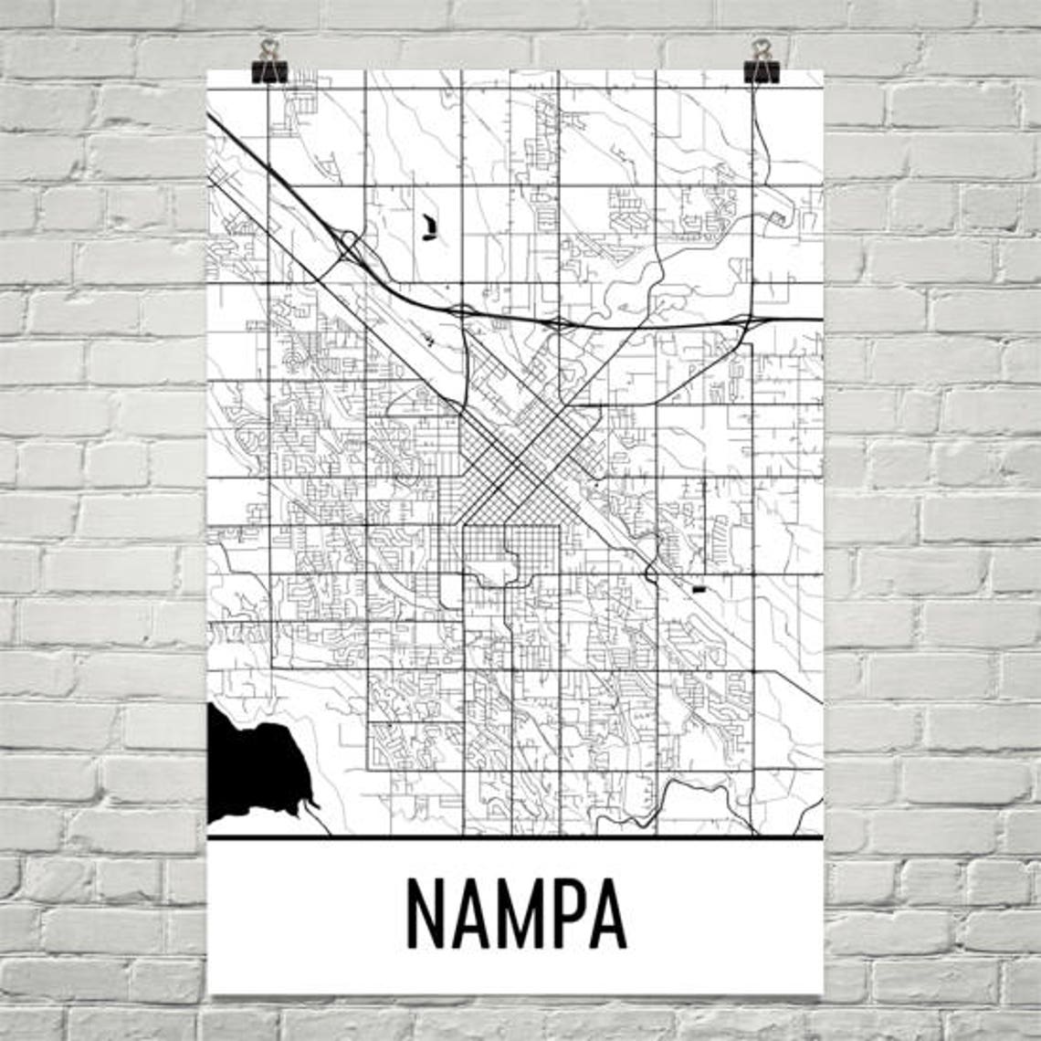 Nampa Map Nampa Art Nampa Print Nampa Idaho Poster Nampa - Etsy