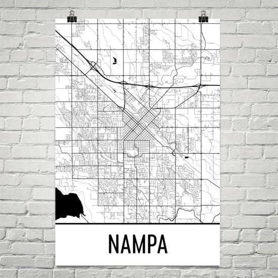 Nampa Map Nampa Art Nampa Print Nampa Idaho Poster Nampa | Etsy