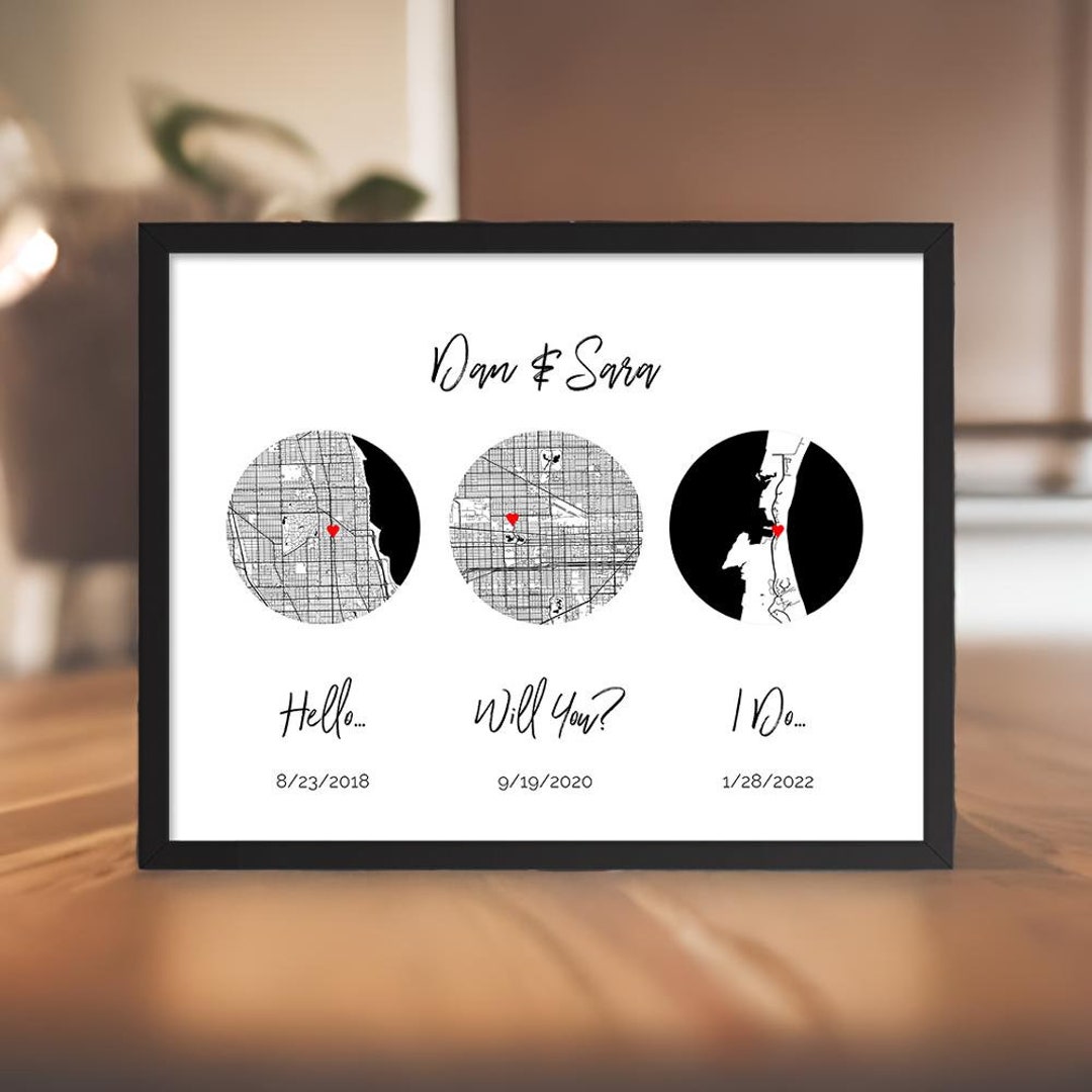 Personalized Paper 1-year Anniversary Map Art - Etsy