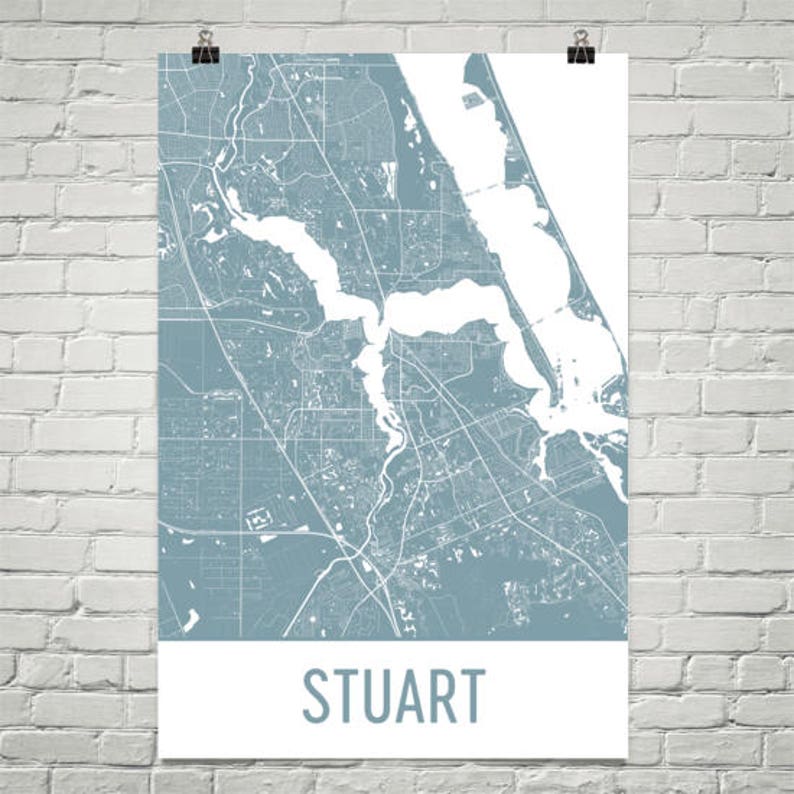 Stuart Map Stuart Art Stuart Print Stuart FL Poster Stuart - Etsy
