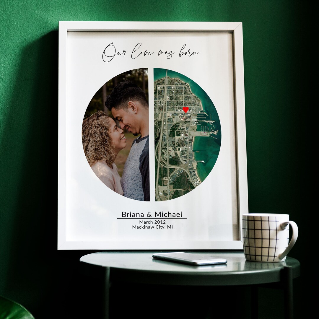 Personalized "where We Met" Map - Custom Anniversary or Wedding Gift - Etsy