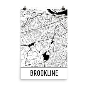 Brookline Map, Brookline Art, Brookline Print, Brookline MA Poster ...