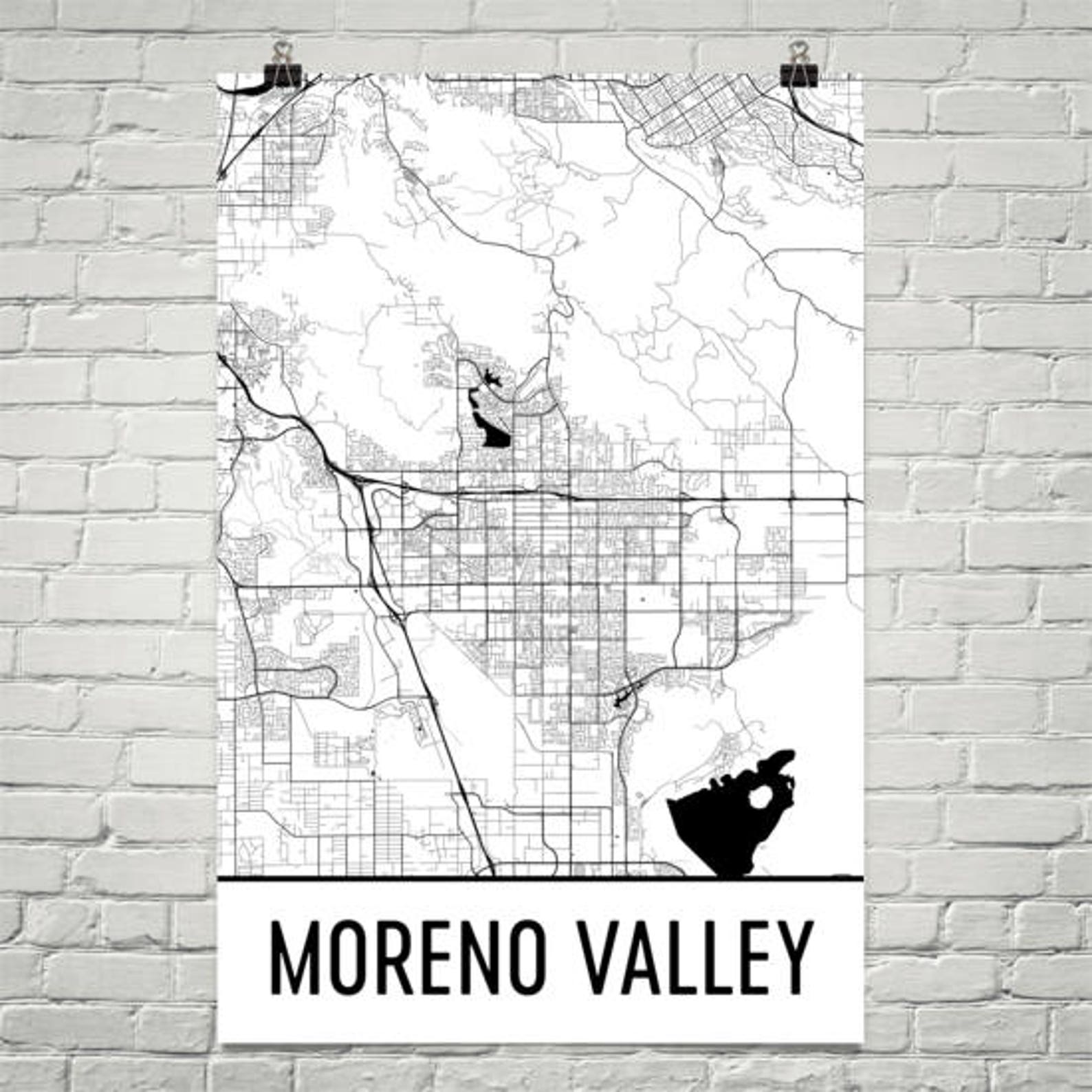 Moreno Valley Map, Moreno Valley Art, Moreno Valley Print, Moreno ...
