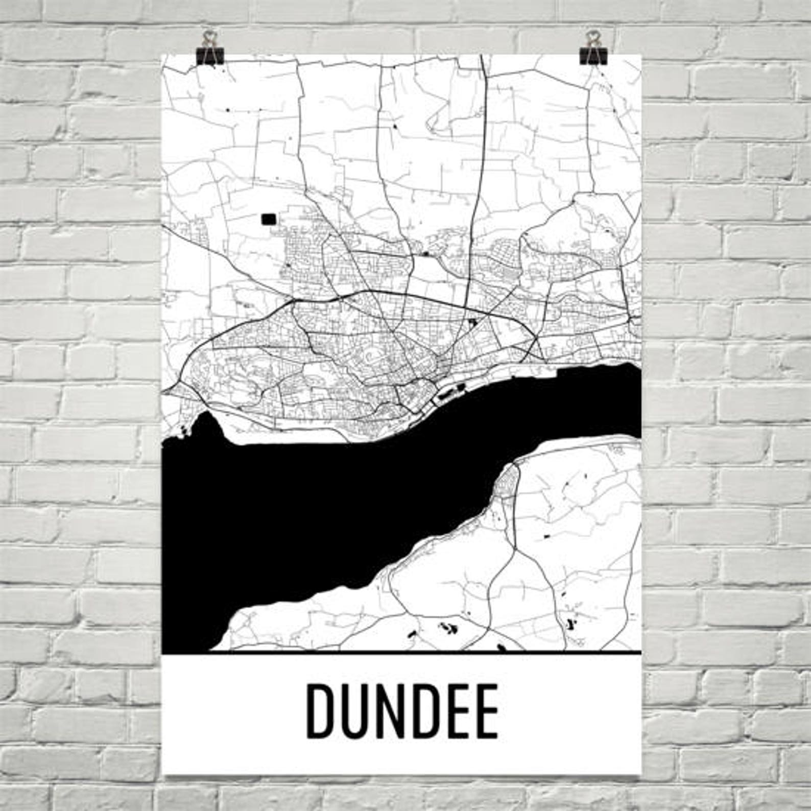 Dundee Map Dundee Art Dundee Print Dundee Scotland Poster | Etsy