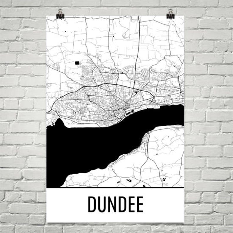 Dundee Map Dundee Art Dundee Print Dundee Scotland Poster - Etsy