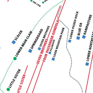 Loon Mountain Ski Map Art, New Hampshire Art, Loon Mountain Trail Map ...