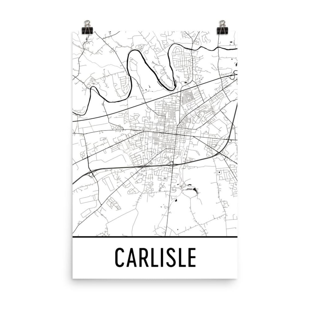 Carlisle PA Map Art Print: Modern City Street Map - Etsy